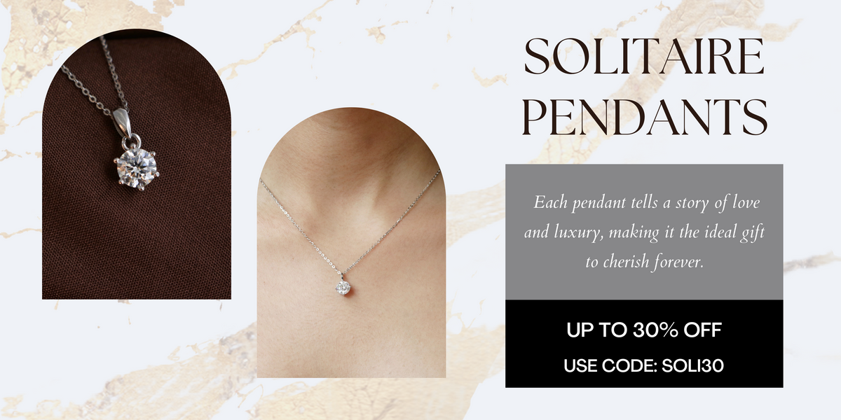 Buy Moissanite Solitaire Pendants for Women Online | Cutiefy